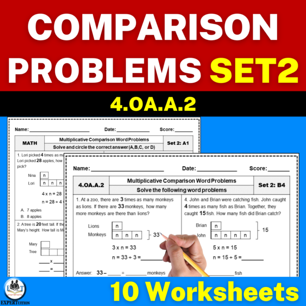 Multiplicative Comparison Word Problems Worksheets – Set 2 | Made By ...