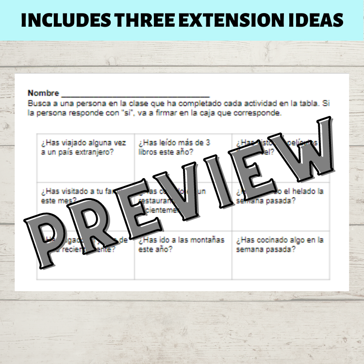 Busca a alguien - Spanish PRESENT PERFECT TENSE Interpersonal Speaking ...