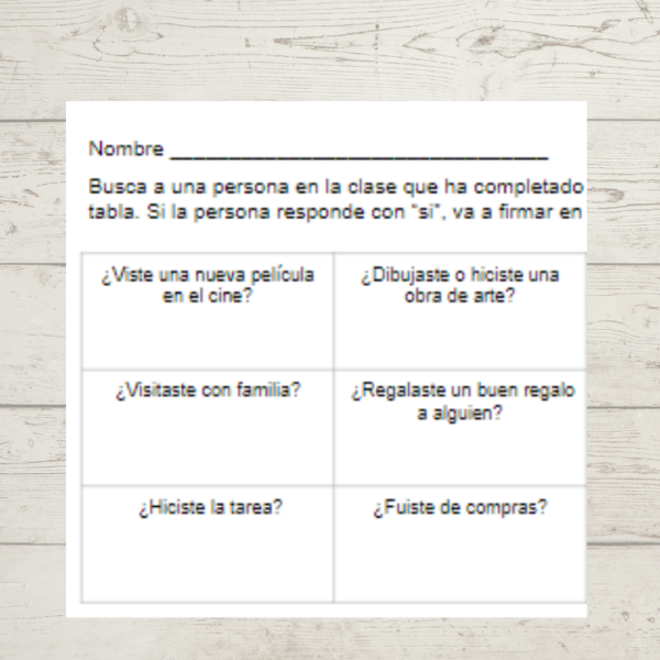 Busca a alguien - Spanish PRESENT PERFECT TENSE Interpersonal Speaking ...