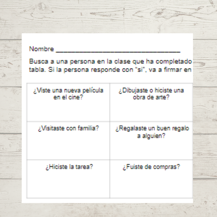 Busca a alguien - Spanish PRESENT PERFECT TENSE Interpersonal Speaking ...