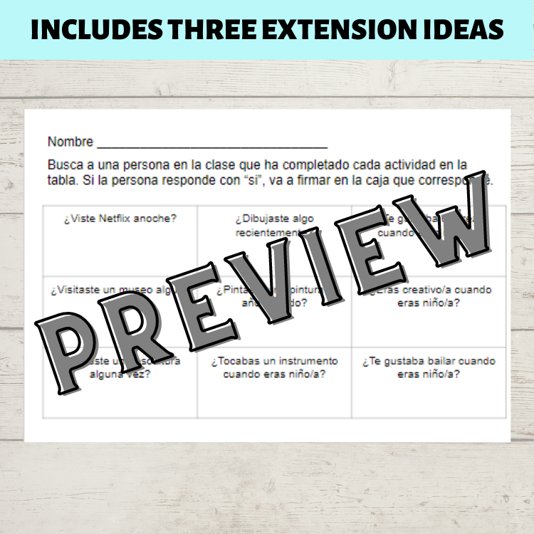 Busca a alguien - Spanish PRETERITE VS IMPERFECT interpersonal speaking ...
