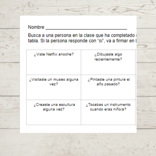 Busca a alguien - Spanish PRETERITE VS IMPERFECT interpersonal speaking ...