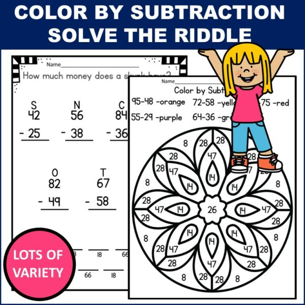 Double Digit Subtraction Worksheets With Regrouping Without Regrouping ...