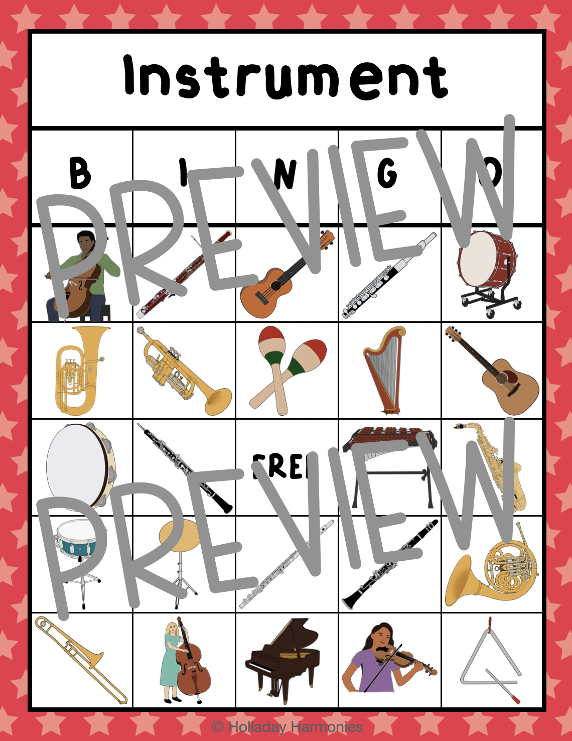 Instrument Identification Bingo Music Game | Made By Teachers