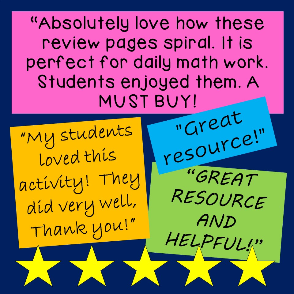 Math Spiral Review | 2nd Grade Daily Worksheets Morning Work Homework ...