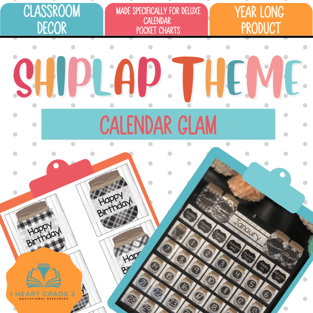 Calendar Glam: Shiplap Theme | Made By Teachers