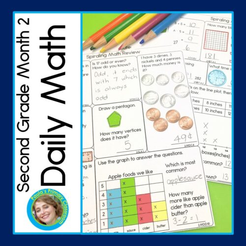 Math Spiral Review | 2nd Grade Daily Worksheets Morning Work Homework ...