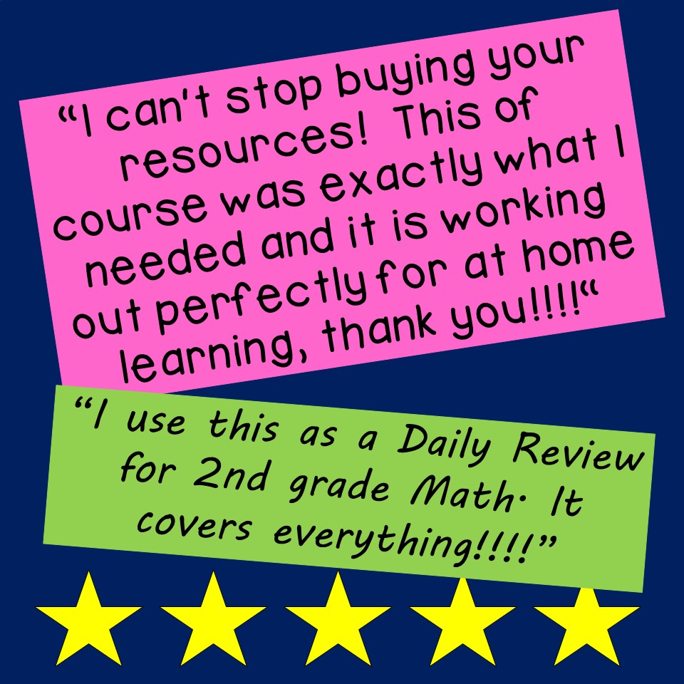 Math Spiral Review | 2nd Grade Daily Worksheets Morning Work Homework ...