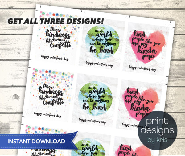Printable Kindness Valentines Day Card - Printable Valentine and ...