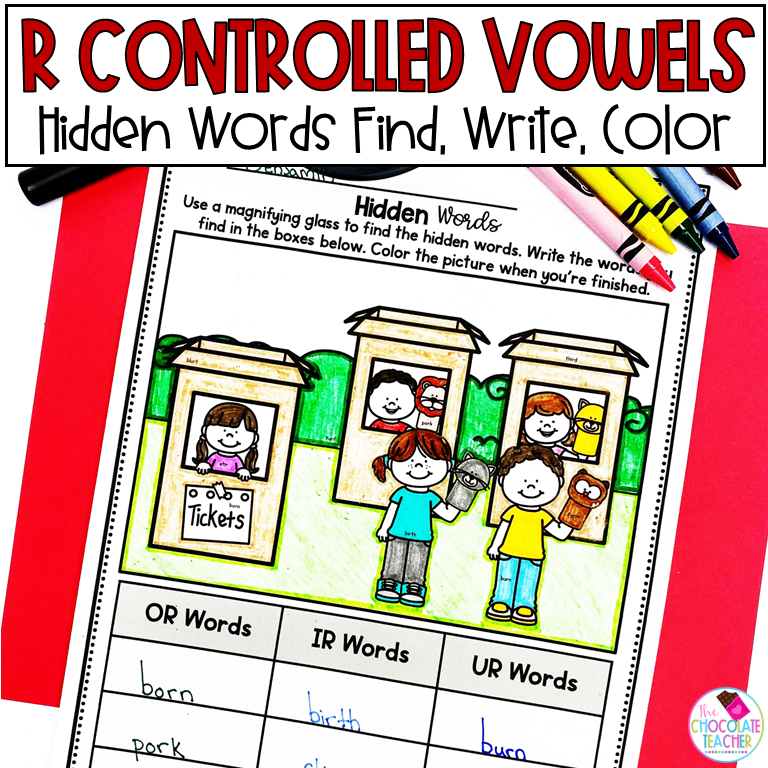 R Controlled Vowels - Phonics Worksheets - Word Sorts - Hidden Words ...