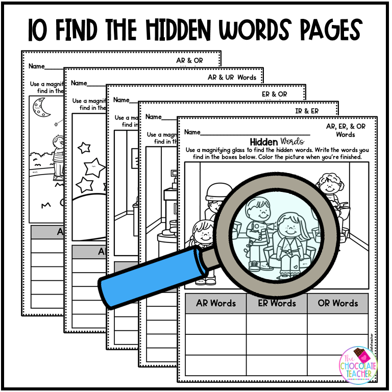 R Controlled Vowels - Phonics Worksheets - Word Sorts - Hidden Words ...