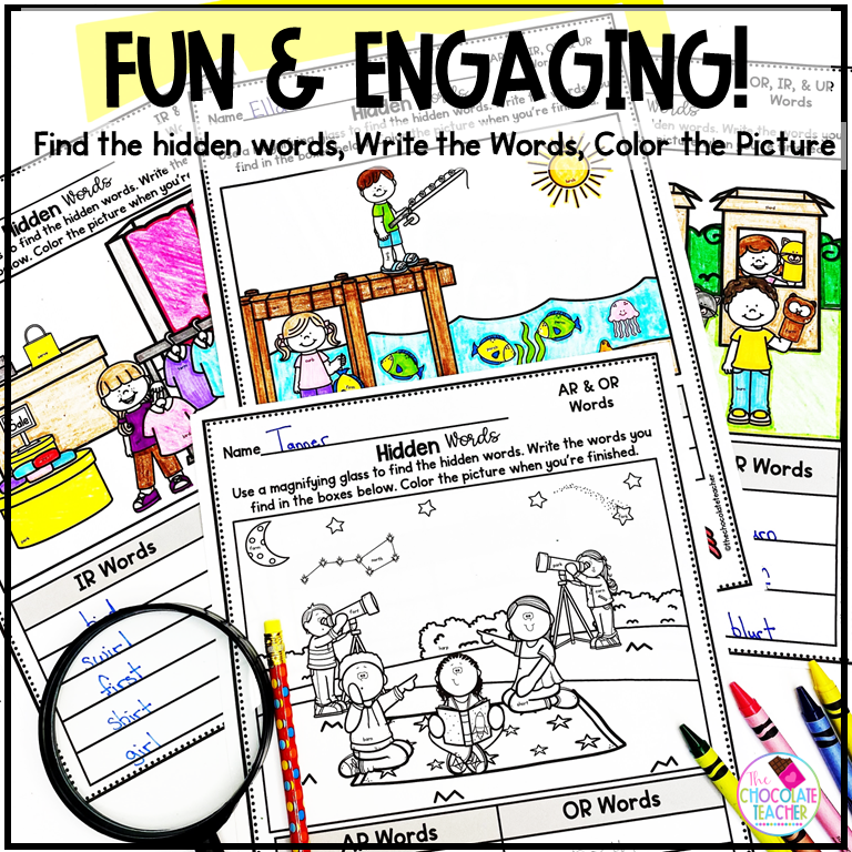 R Controlled Vowels - Phonics Worksheets - Word Sorts - Hidden Words ...