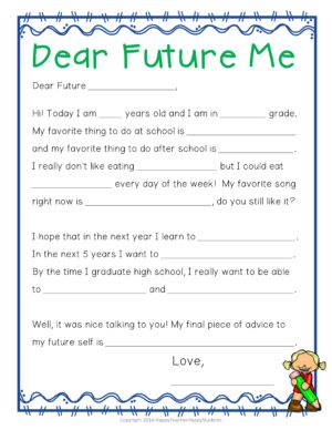 Time Capsule Letter: Letter to Future Self: Beginning or End of Year ...