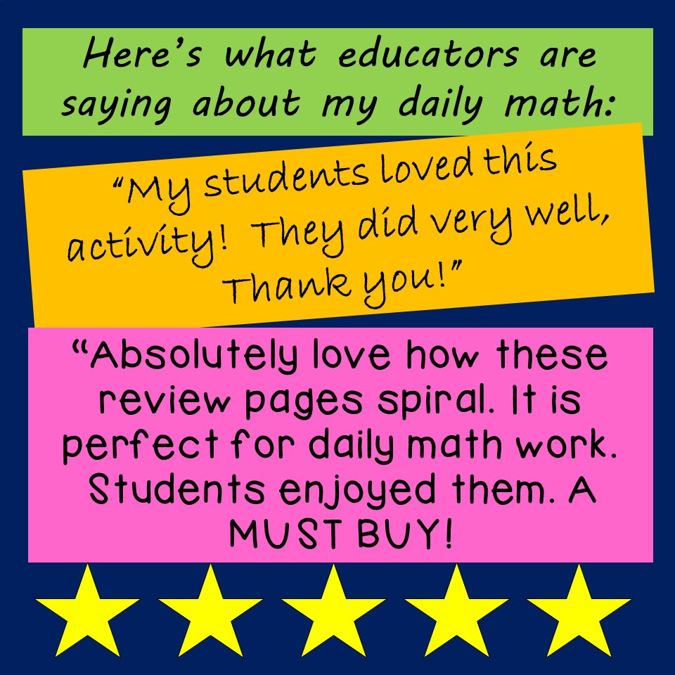 Math Spiral Review | 2nd Grade Daily Worksheets Morning Work Homework ...