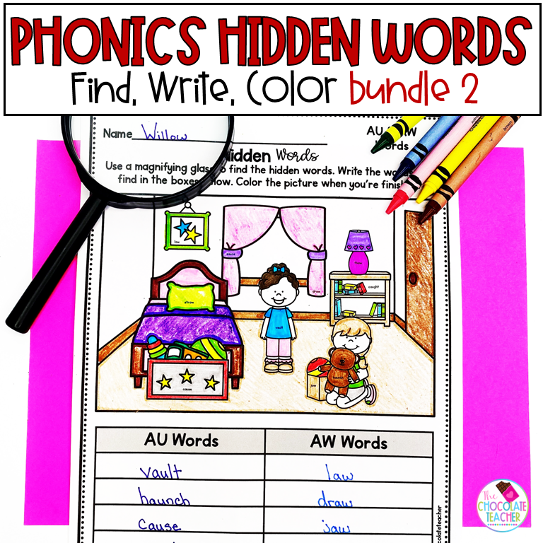 Vowel Teams - R Controlled Vowels - Phonics Worksheets - Hidden Words ...
