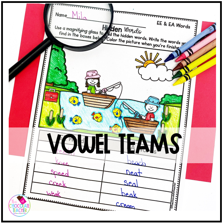 Vowel Teams - R Controlled Vowels - Phonics Worksheets - Hidden Words ...