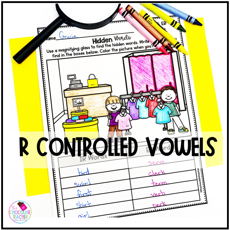 Vowel Teams - R Controlled Vowels - Phonics Worksheets - Hidden Words ...