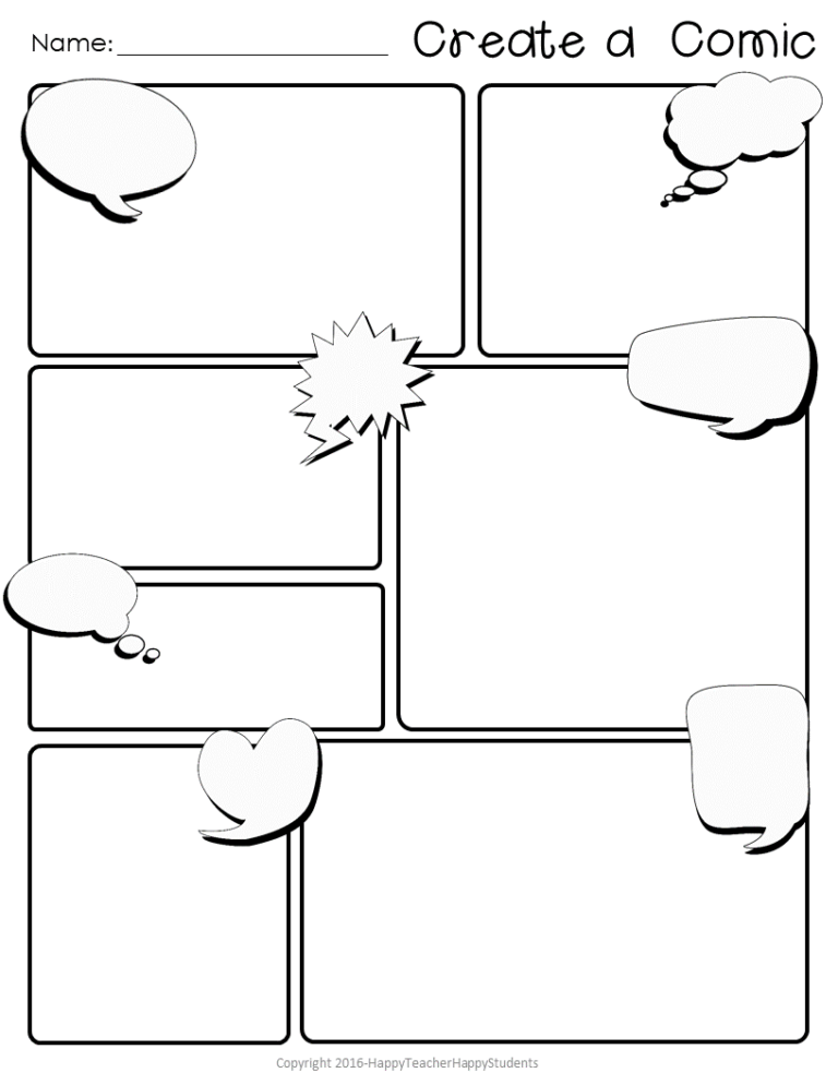 Comic Strip Templates | Comic Book Paper or Graphic Novel Paper ...