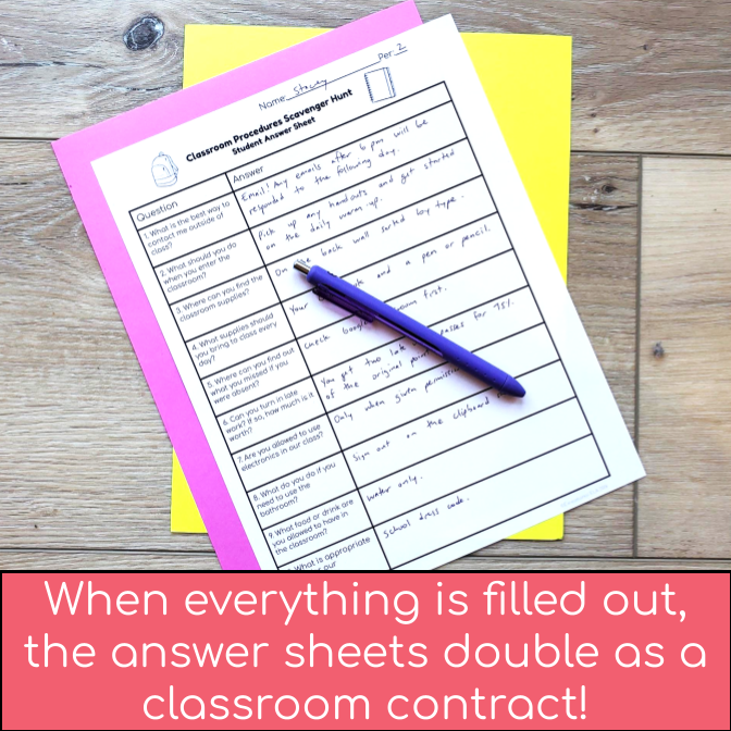 Editable Classroom Procedures Scavenger Hunt: Great for back to school ...