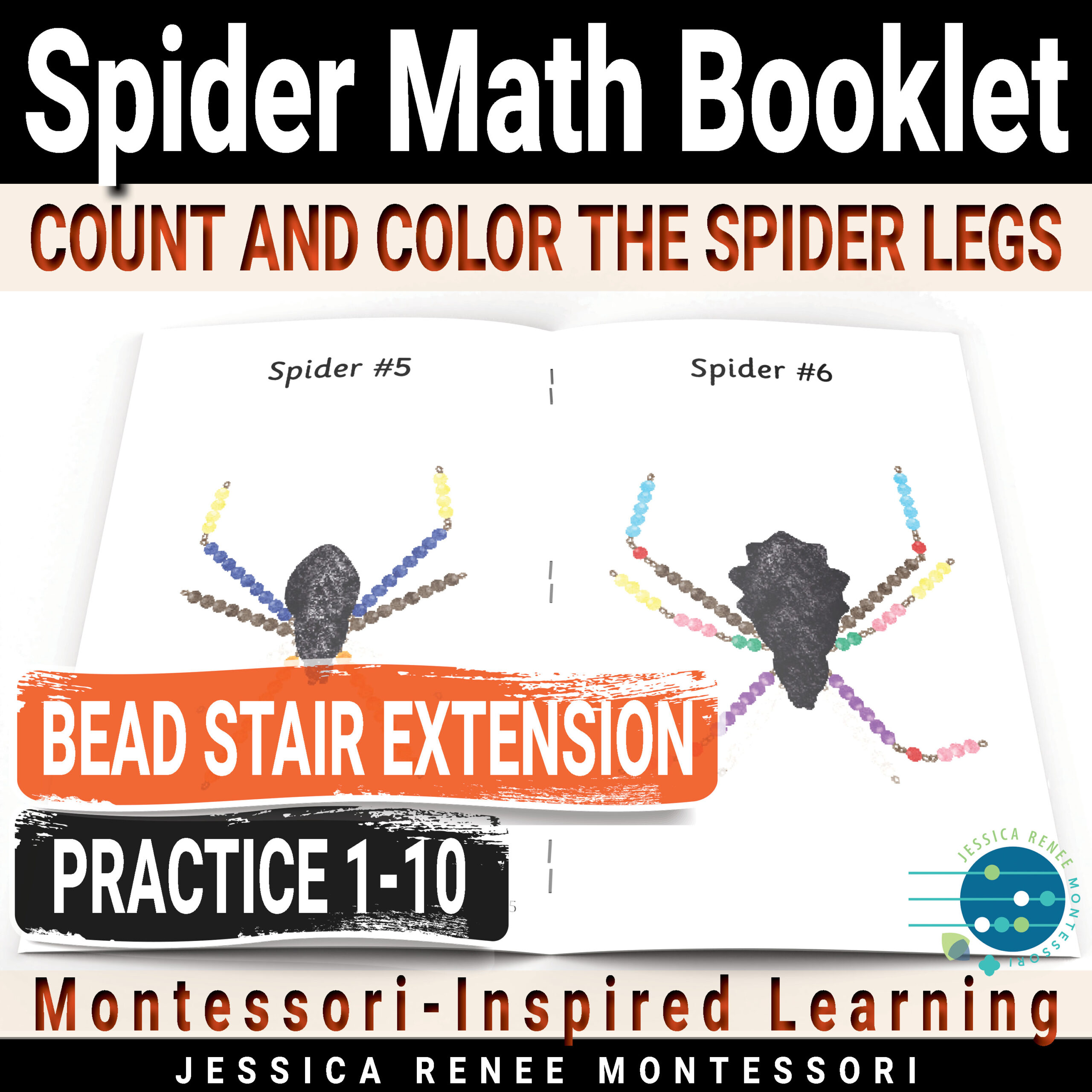 Montessori Halloween Math Booklet: Count and Color the Bead Stair ...