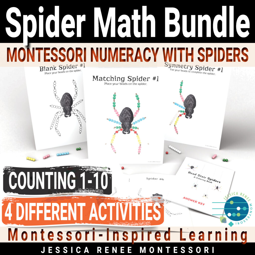 Montessori Halloween Math Bundle: Bead Activities, Spider and Fall ...