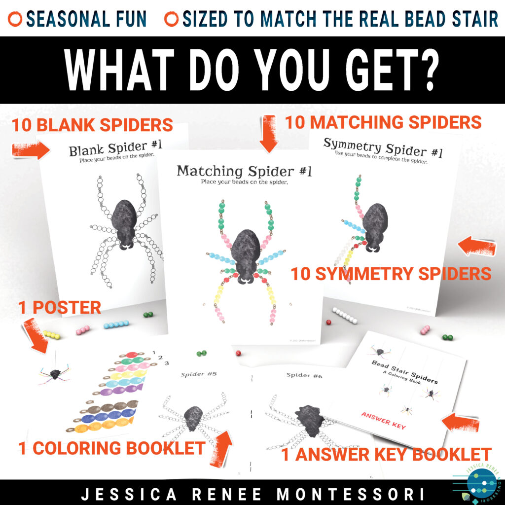 Montessori Halloween Math Bundle: Bead Activities, Spider and Fall ...