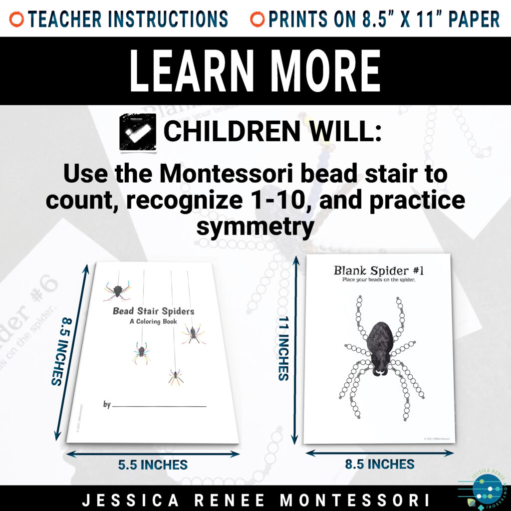 Montessori Halloween Math Bundle: Bead Activities, Spider and Fall ...