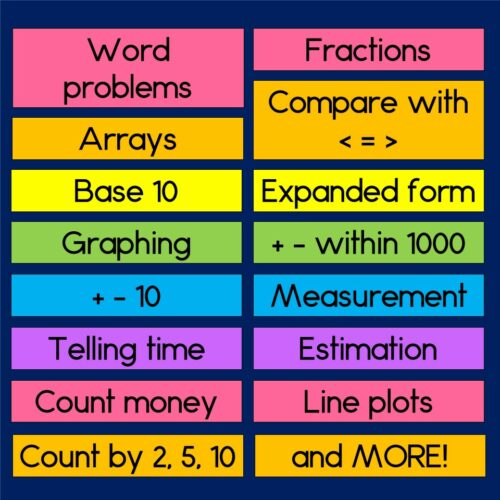Math Spiral Review Daily Worksheets | Grade 2 Morning Work | Homework ...
