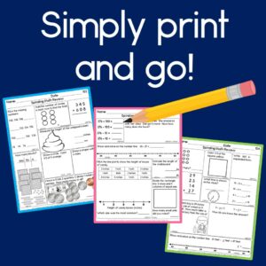 Math Spiral Review Daily Worksheets | Grade 2 Morning Work | Homework ...