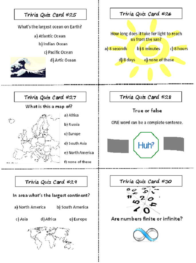 Trivia Quiz Activity Cards WITH Lesson Plan (36 Cards) | Made By Teachers