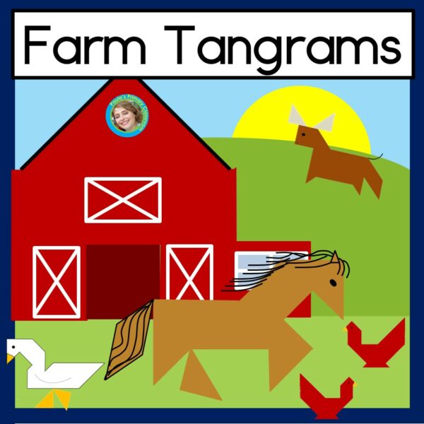 Farm Tangram Puzzles | 2D Shapes Math Center | Printable Tangrams ...