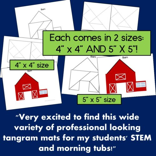 Farm Tangram Puzzles | 2D Shapes Math Center | Printable Tangrams ...