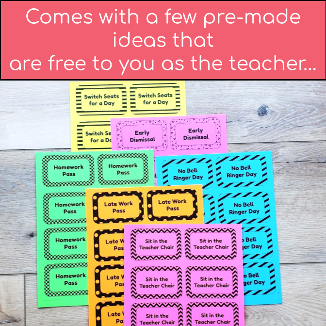 Editable Black and White Class Coupons | Made By Teachers