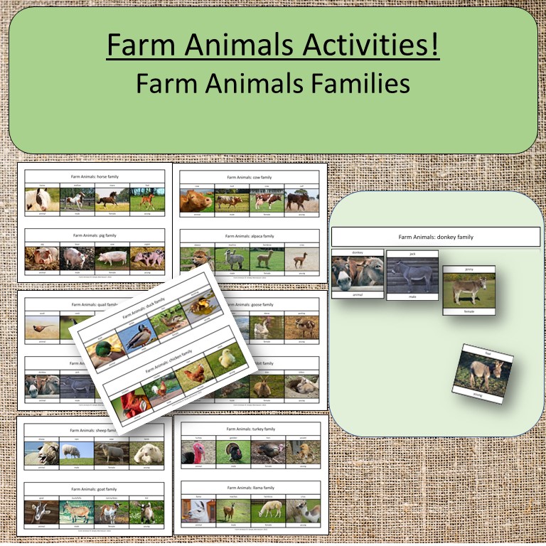 Farm Animals Activities Montessori Homeschool Preschool Education ...