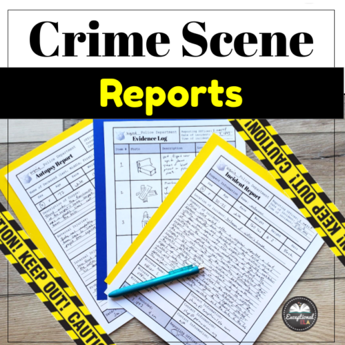 Crime Scene Police Reports For Any Text: Worksheet activities for ...