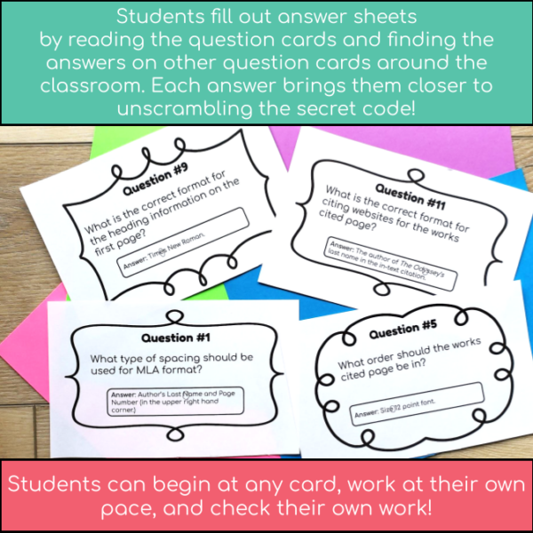 MLA Format Treasure Hunt: Fun Question Trail Activity! | Made By Teachers