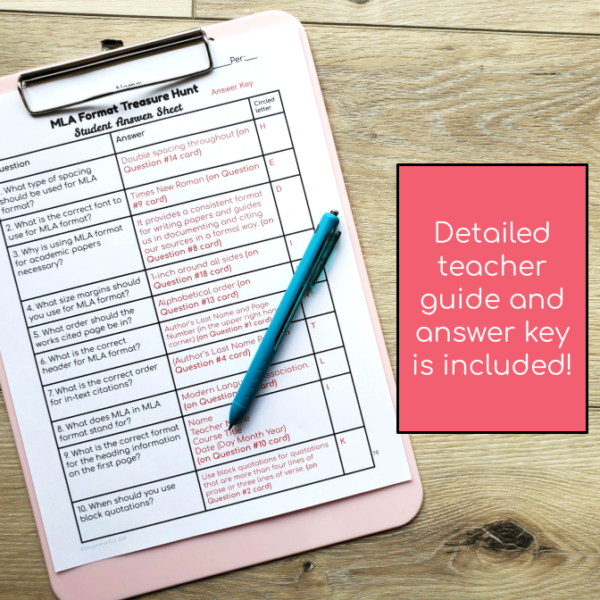 MLA Format Treasure Hunt: Fun Question Trail Activity! | Made By Teachers