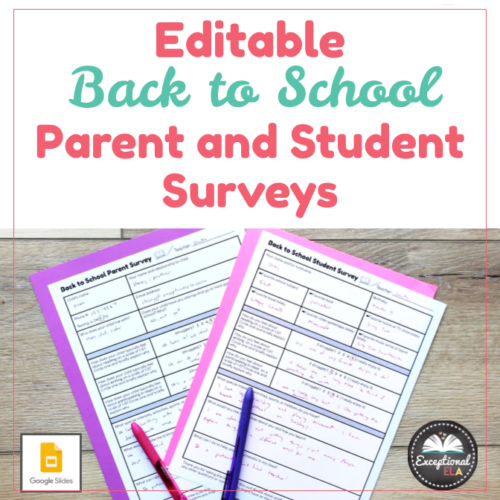 Editable Back to School Parent and Student Surveys: Get to know your ...