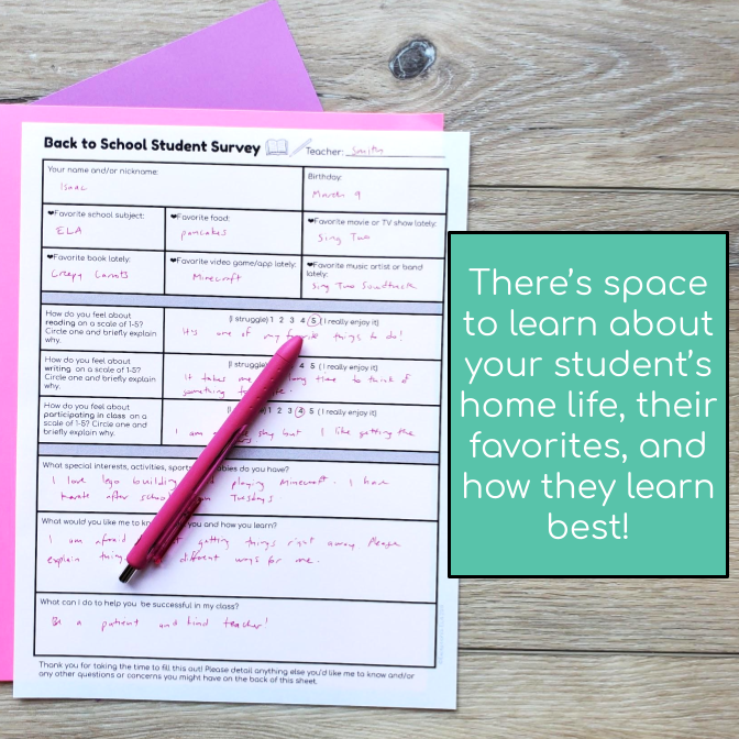 Editable Back to School Parent and Student Surveys: Get to know your ...