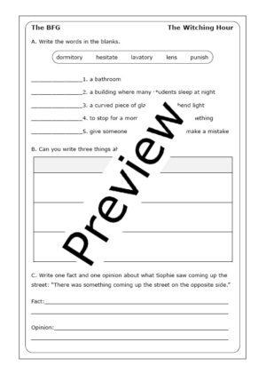 Roald Dahl "The BFG" worksheets | Made By Teachers
