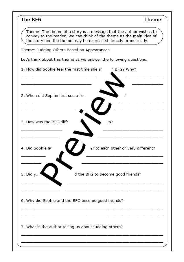 Roald Dahl "The BFG" worksheets | Made By Teachers