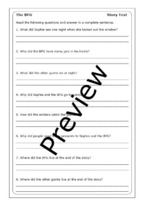 Roald Dahl "The BFG" worksheets | Made By Teachers