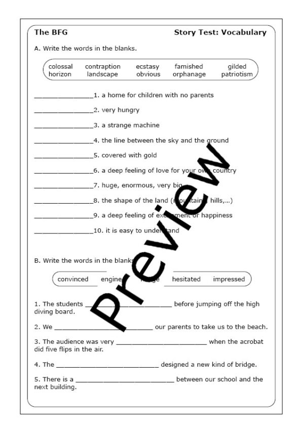 Roald Dahl "The BFG" worksheets | Made By Teachers