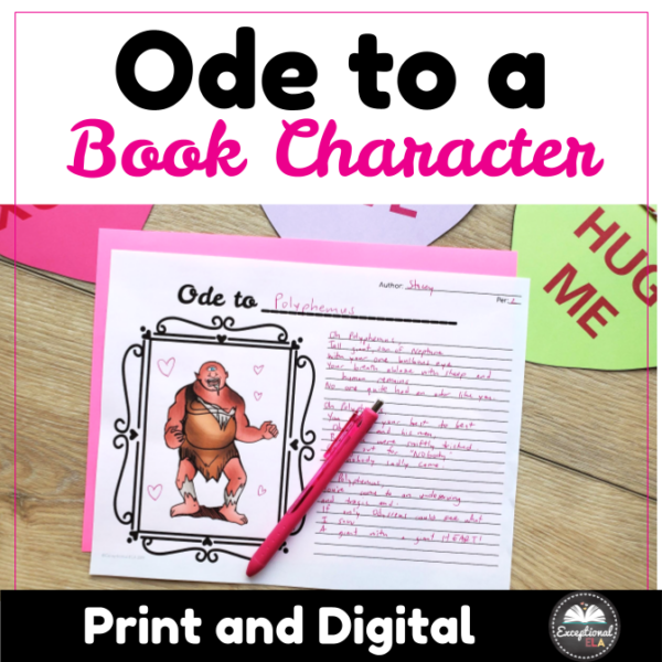 Ode to a Book Character: Fun Poetry Activity for Valentine's or anytime ...