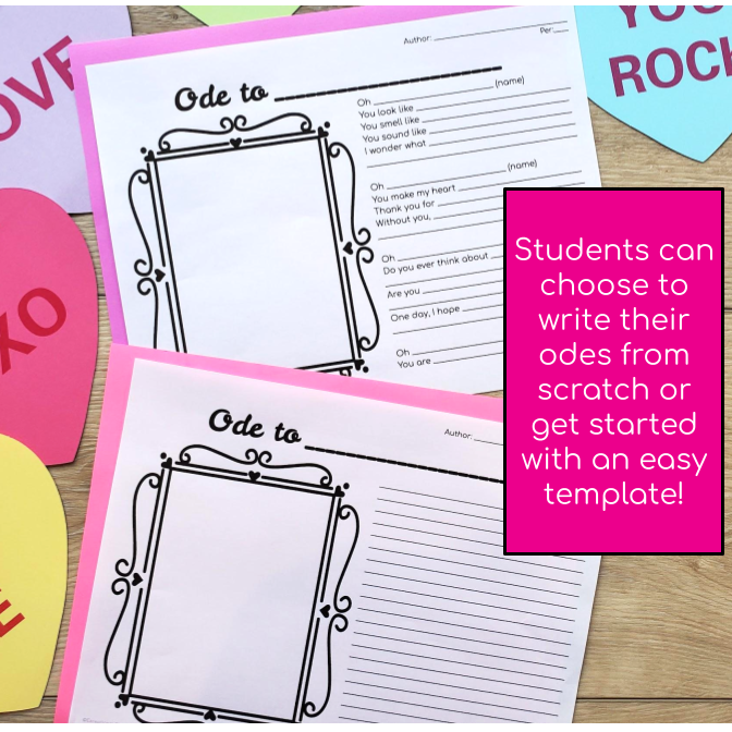 Ode to a Book Character: Fun Poetry Activity for Valentine's or anytime ...