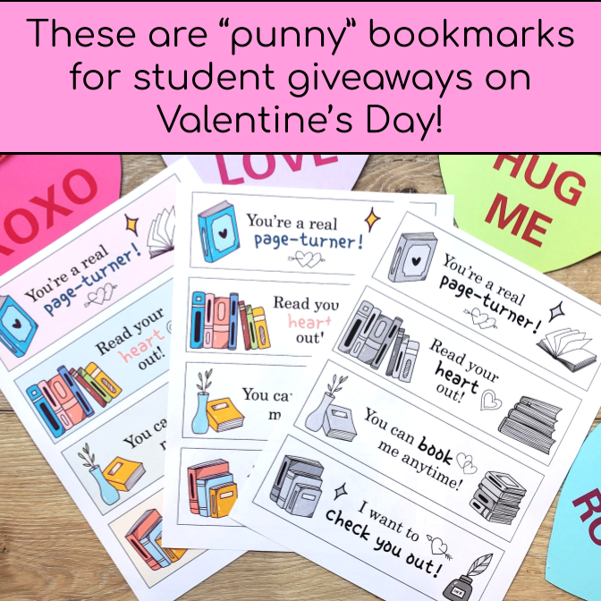 Valentine Bookmarks - Great student giveaways to promote reading ...