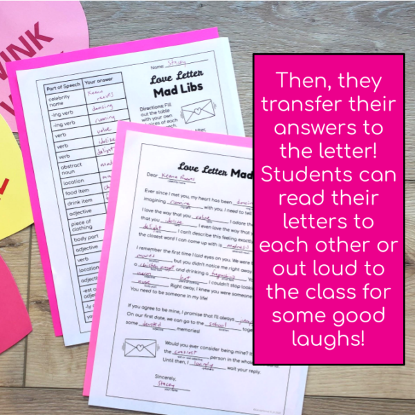 Love Letter + Breakup Letter Mad Libs: Fun writing activity for ...