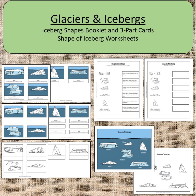 Glaciers and Icebergs Elementary Montessori Activities Climate Artic ...
