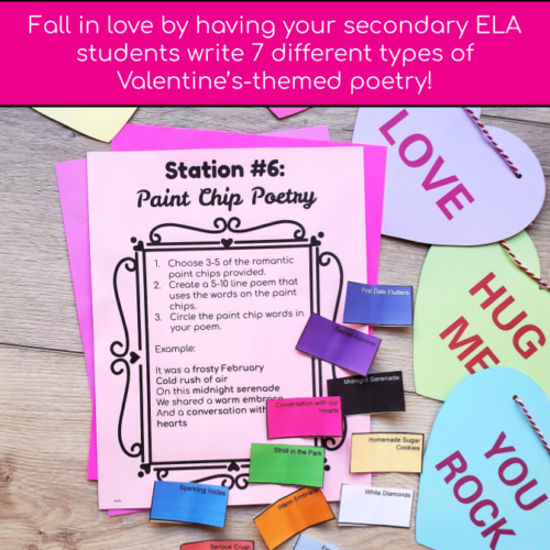 Valentine's Poetry Stations for Secondary ELA: Fun Valentine Activity ...