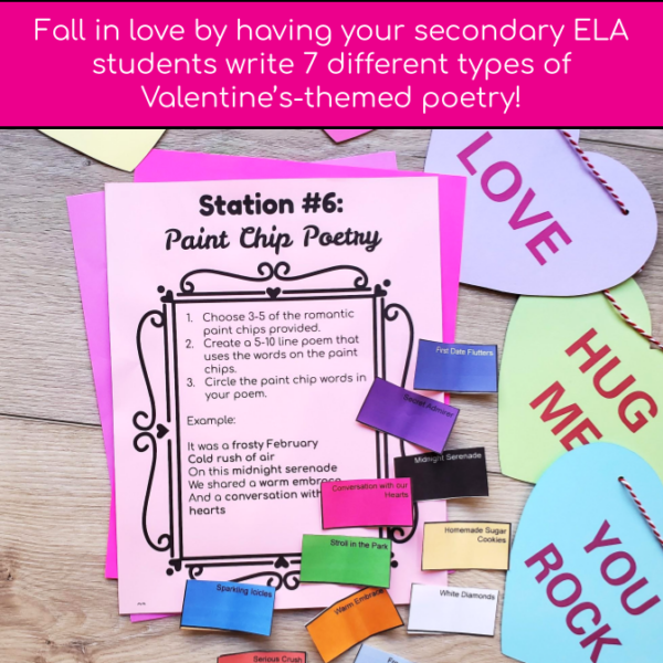 Valentine's Poetry Stations for Secondary ELA: Fun Valentine Activity ...